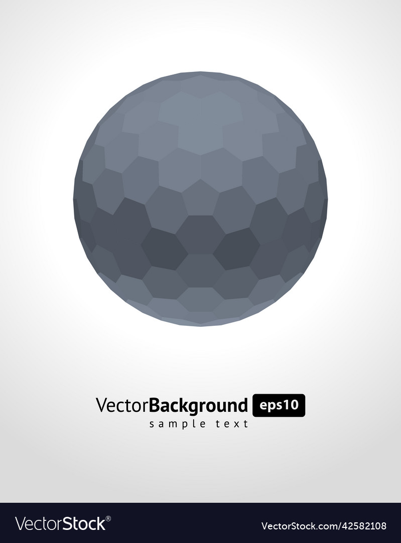 Gray polygonal sphere refraction grid geometric Vector Image