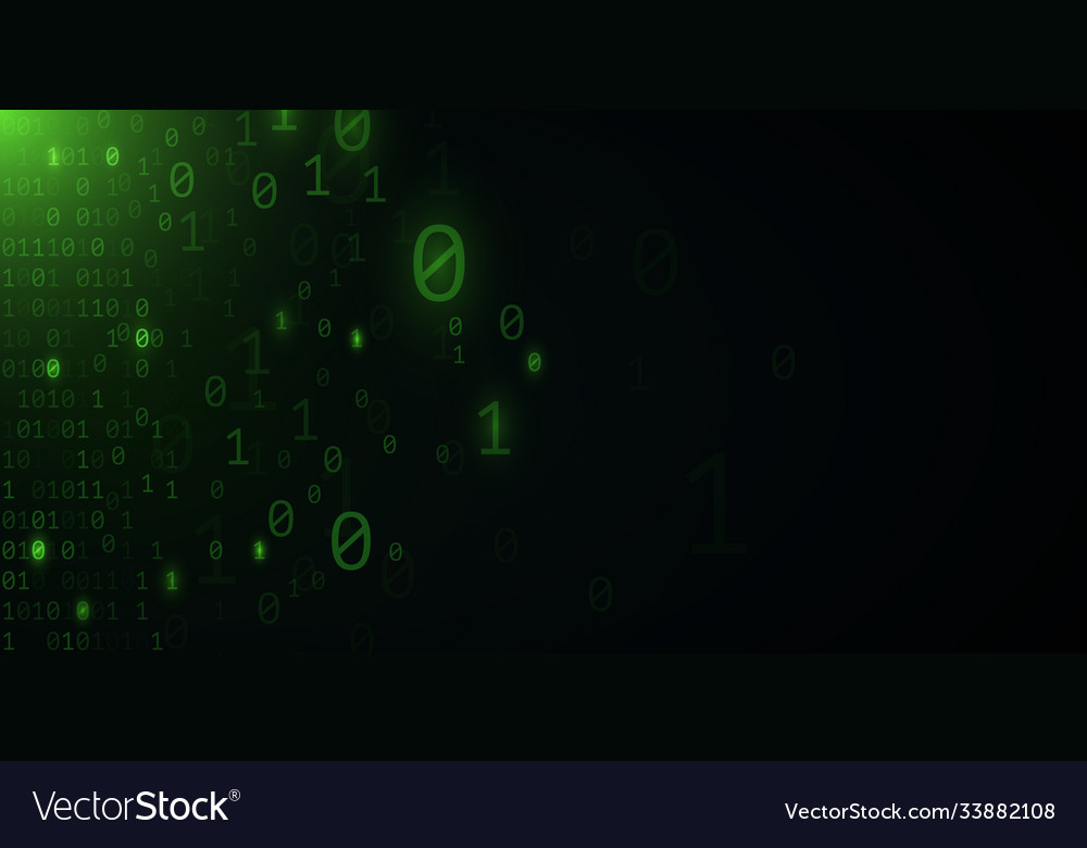 Green binary code background hi-tech modern Vector Image