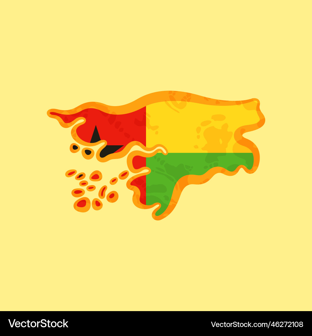 Guinea-bissau - map colored with the flag Vector Image