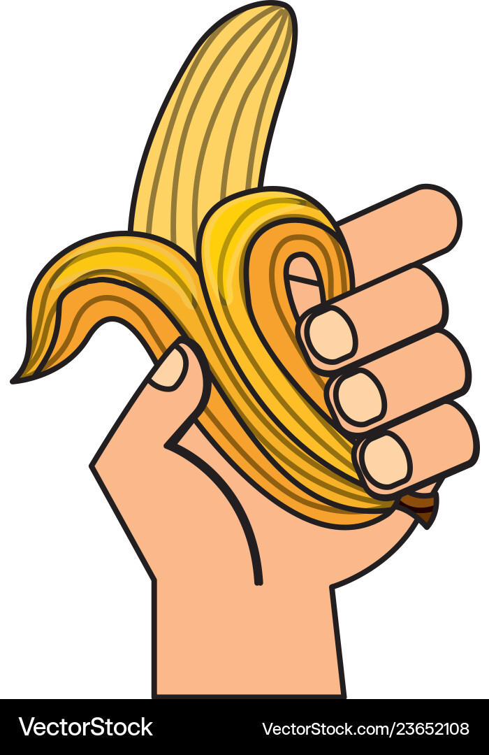 Hand holding banana fresh food Royalty Free Vector Image