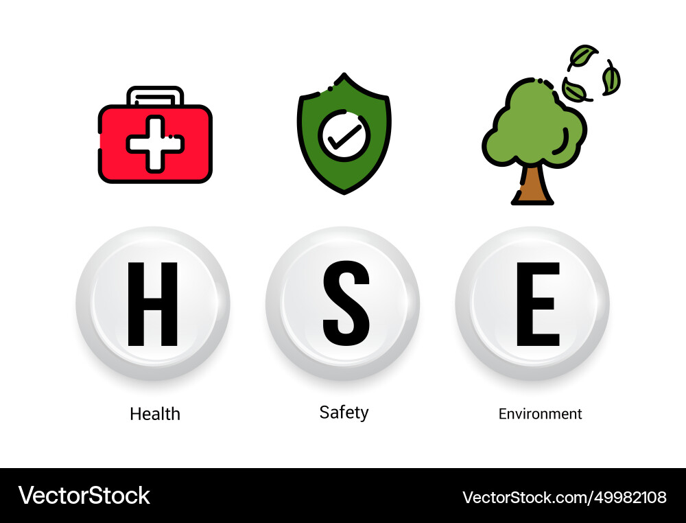 Hse concept health safety environment acronym Vector Image