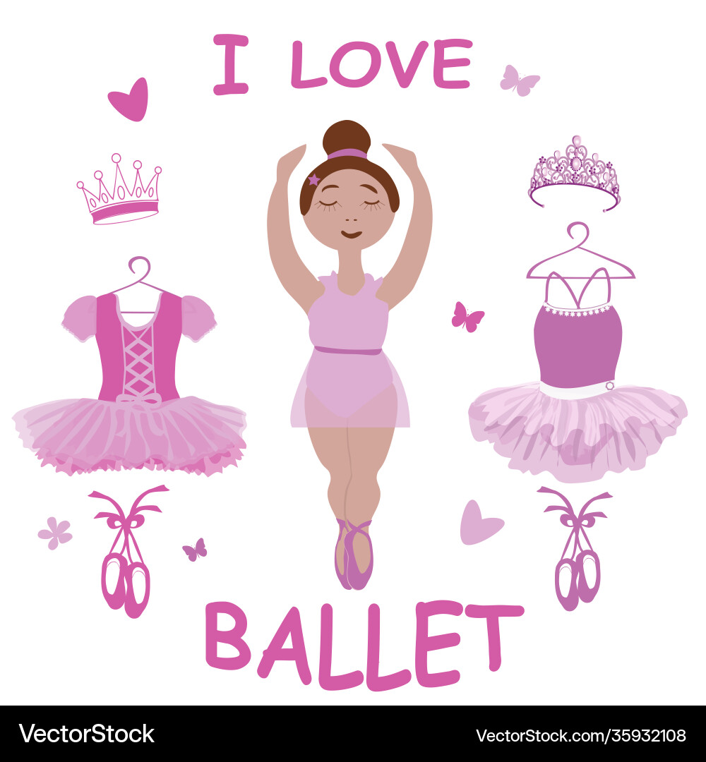 Image a ballerina and ballet clothing Royalty Free Vector