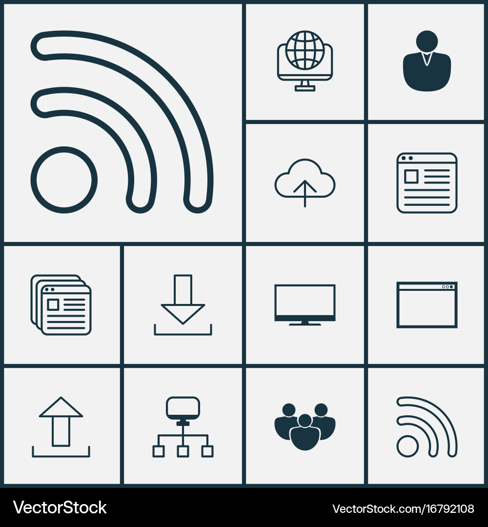Internet icons set collection of local connection Vector Image