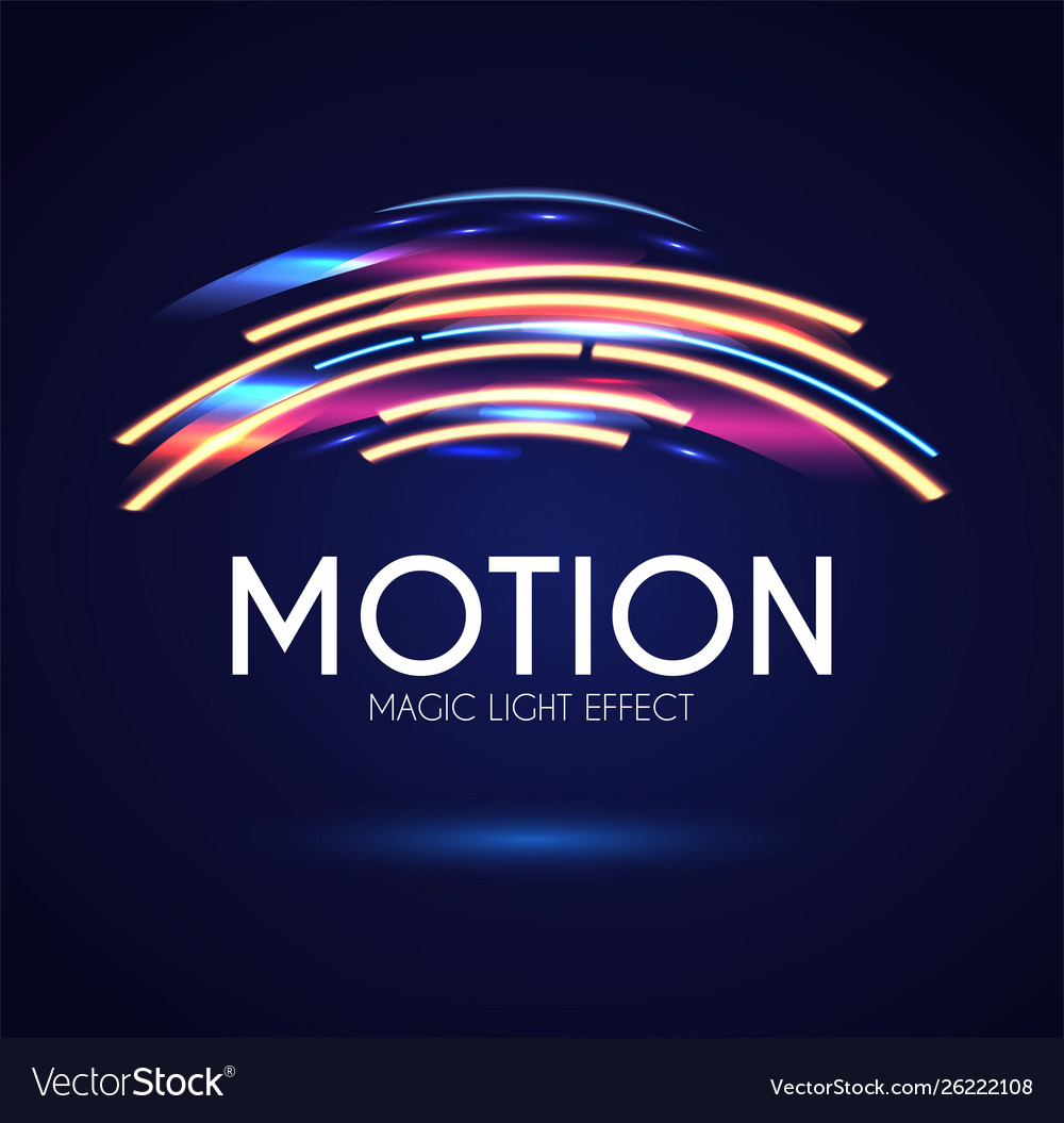 Magic neon light effect motion beam design Vector Image