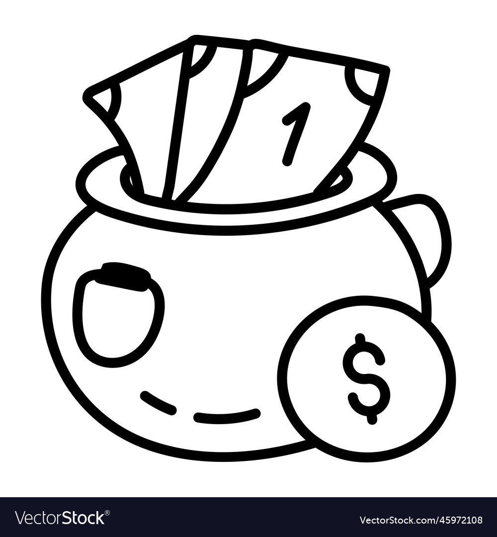 Money pot Royalty Free Vector Image - VectorStock