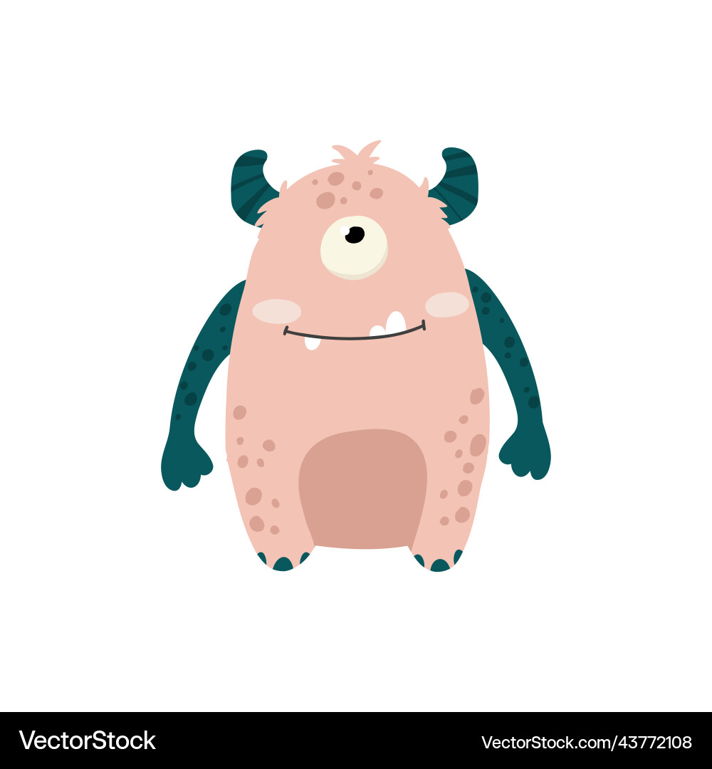 Monster print cartoon character design Royalty Free Vector