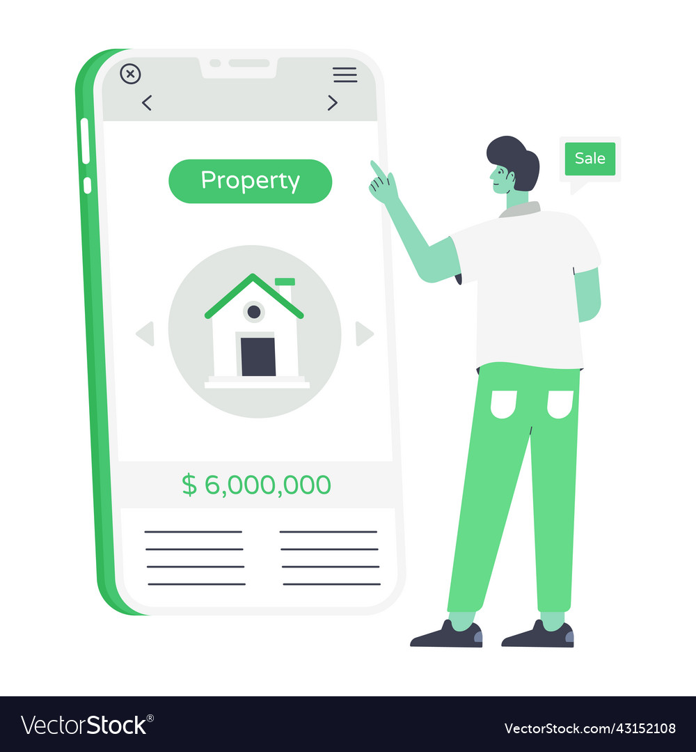 Online property Royalty Free Vector Image - VectorStock