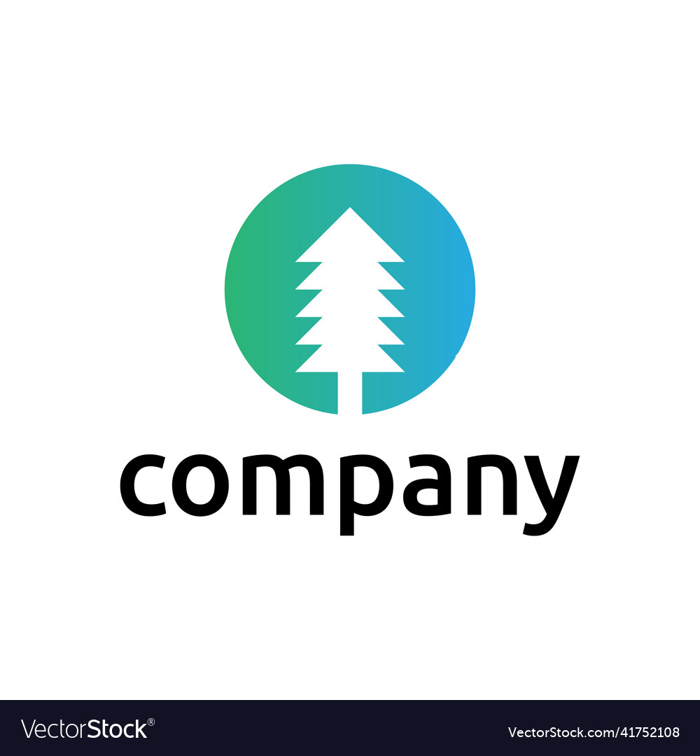 Pine tree in circle logo Royalty Free Vector Image
