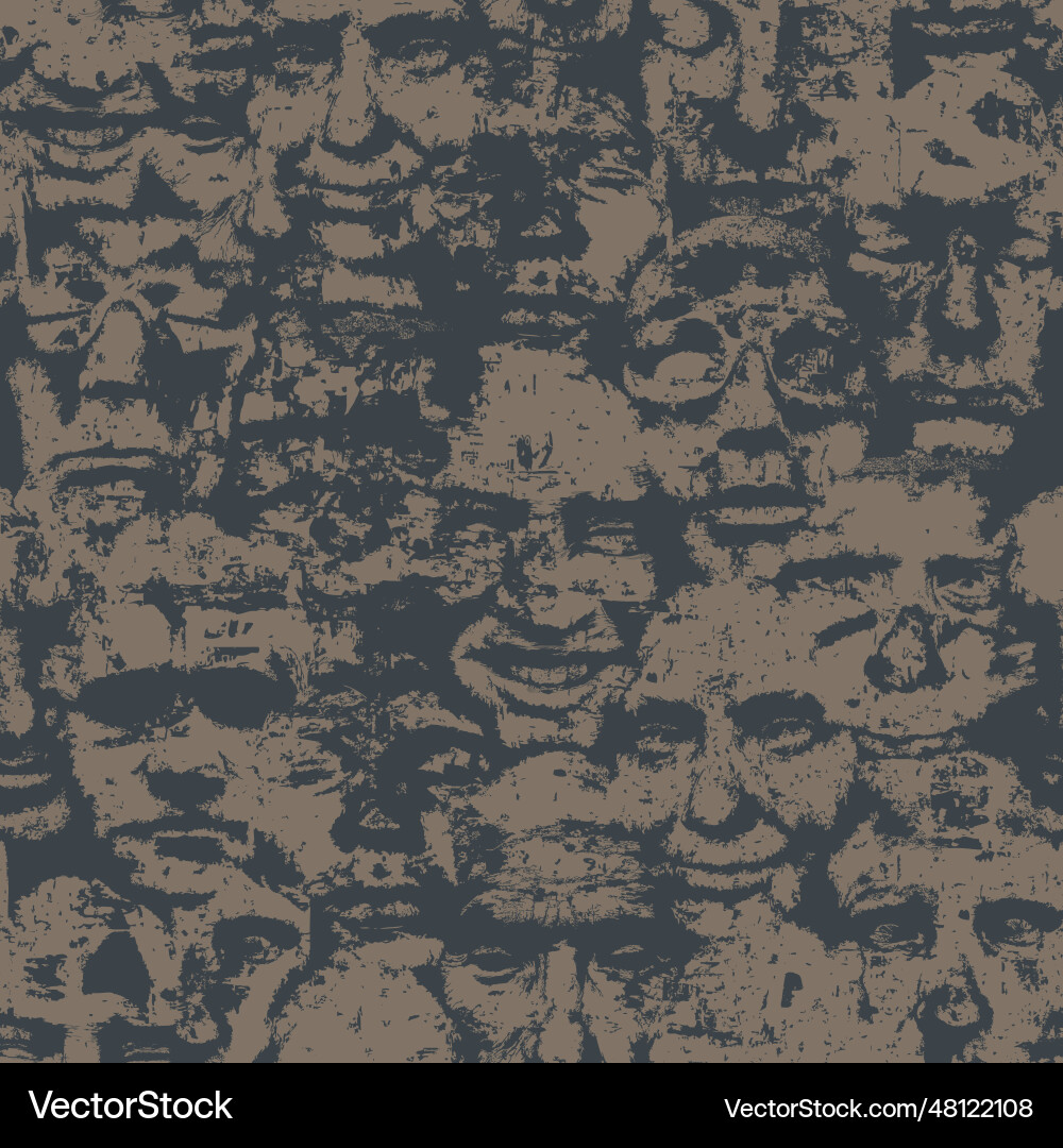 Seamless pattern with scary male and female human Vector Image