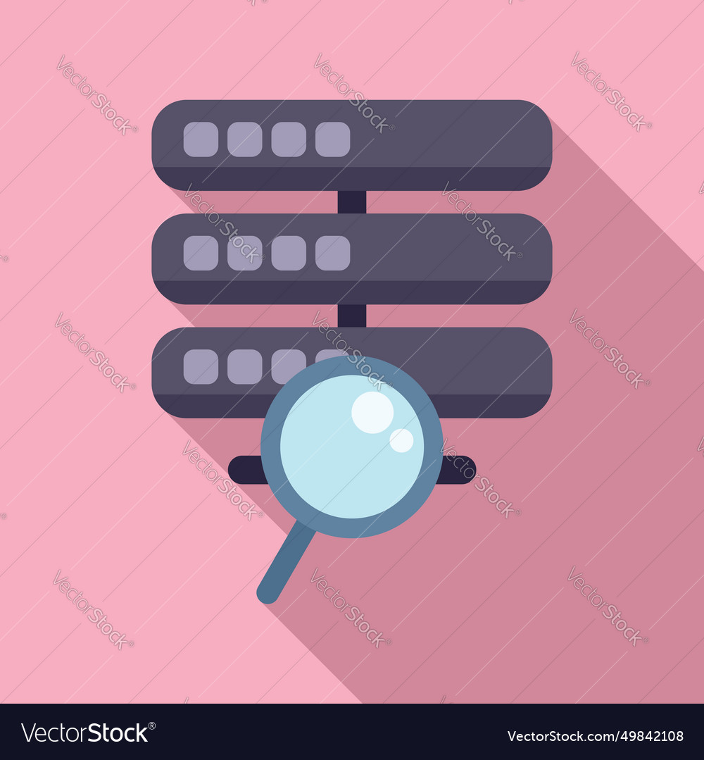Search filter server icon flat leak Royalty Free Vector