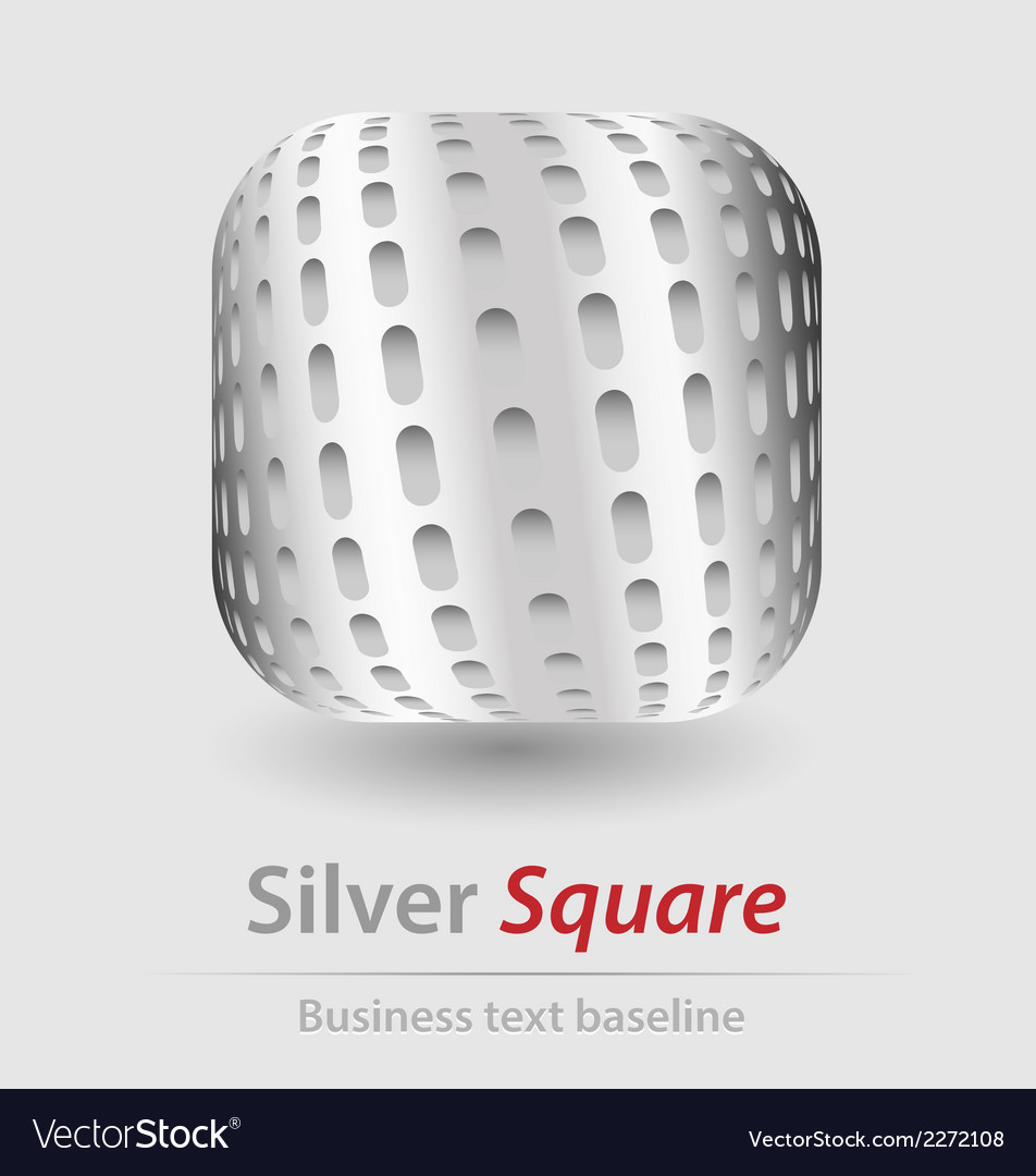 Silver square elegant icon Royalty Free Vector Image