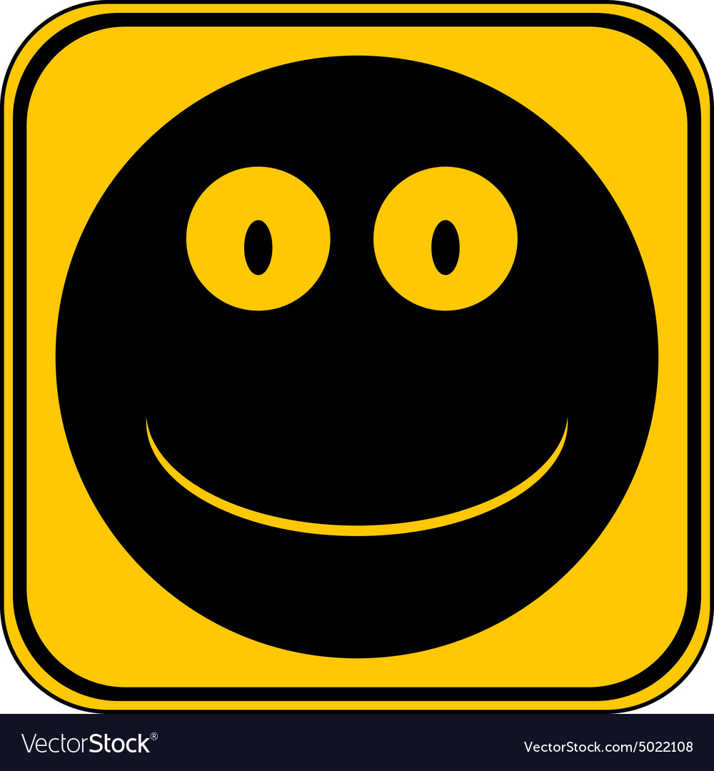 Smile face circle button Royalty Free Vector Image