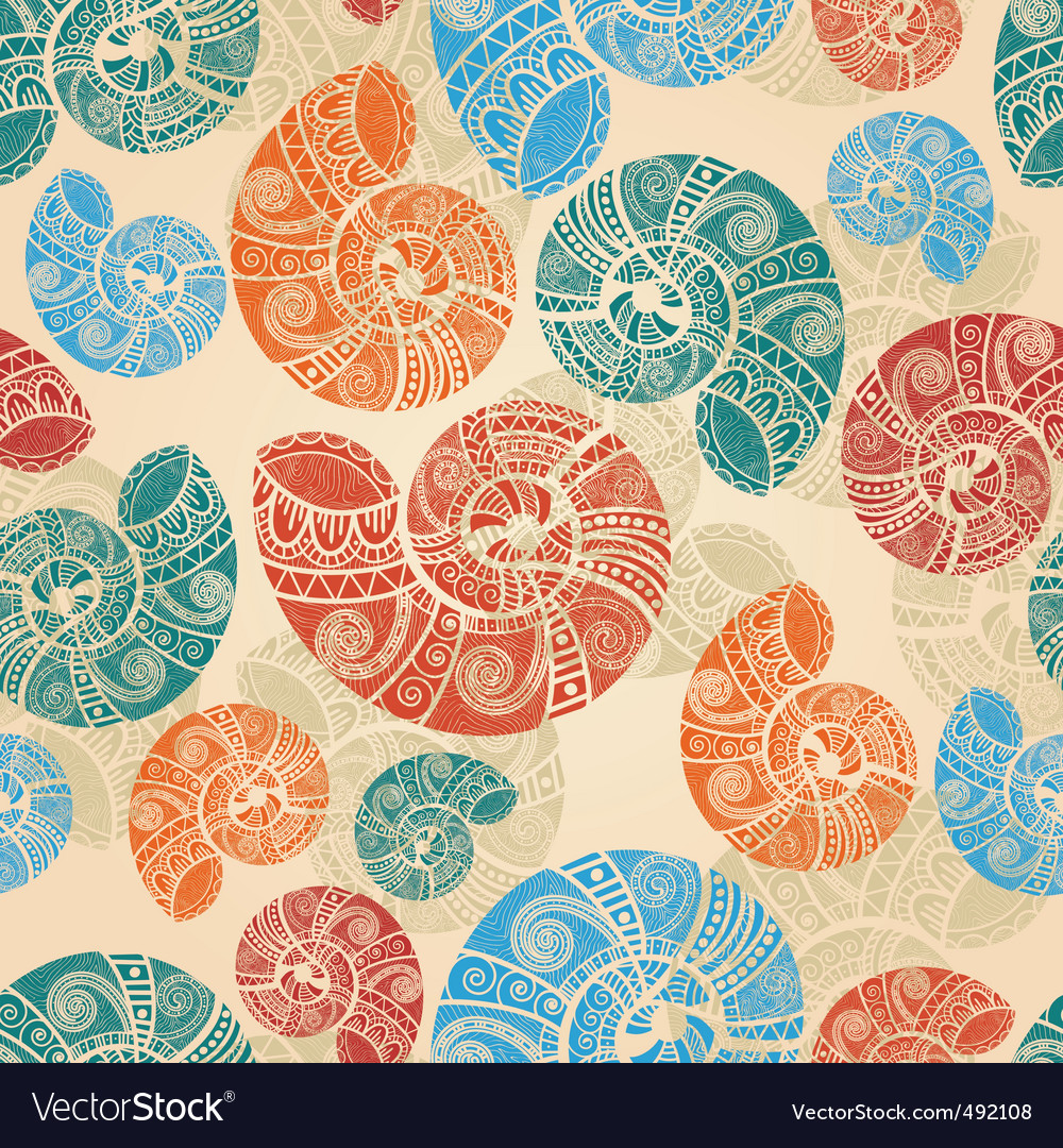 Snail shell seamless Royalty Free Vector Image