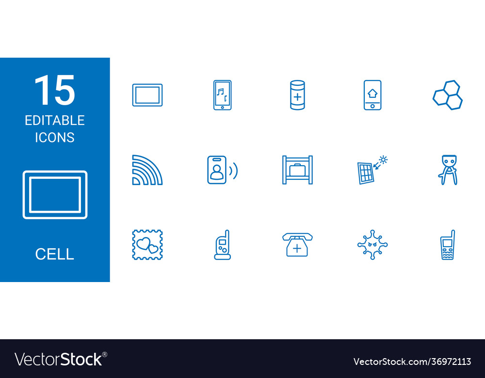 15 cell icons Royalty Free Vector Image - VectorStock