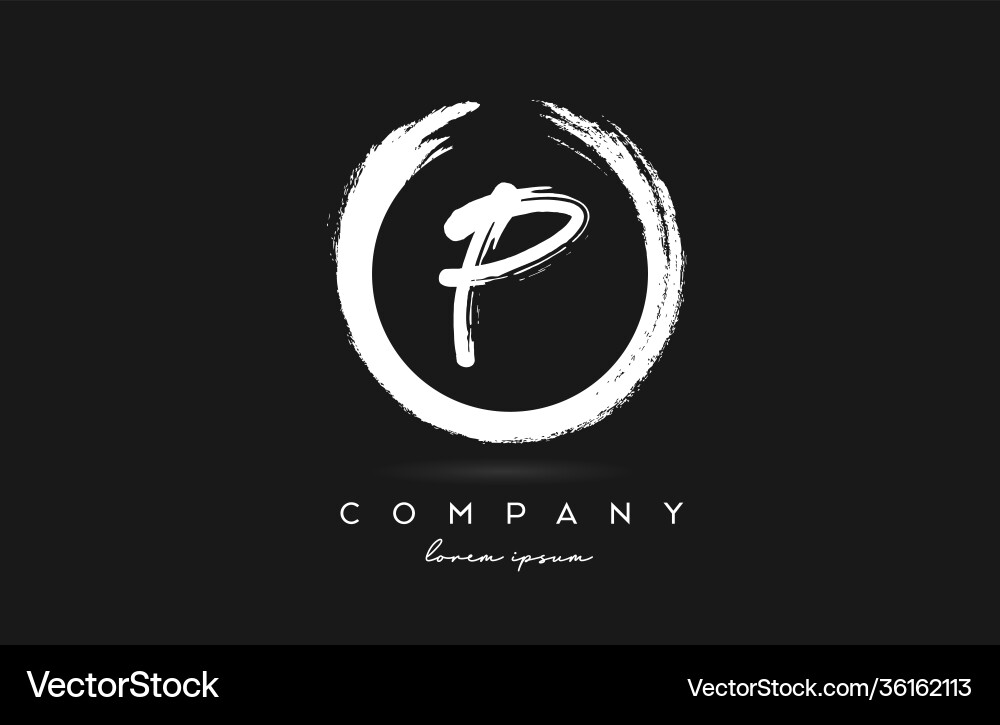 Black and white p alphabet letter logo icon Vector Image