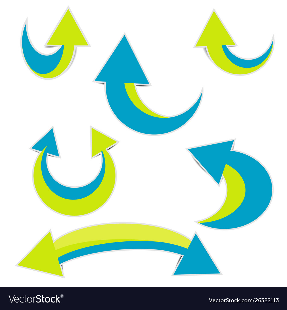 Blue arrow paper icon rounded Royalty Free Vector Image