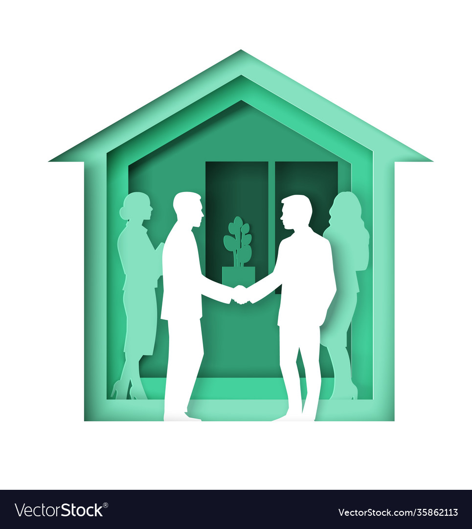 Broker and client handshake Royalty Free Vector Image