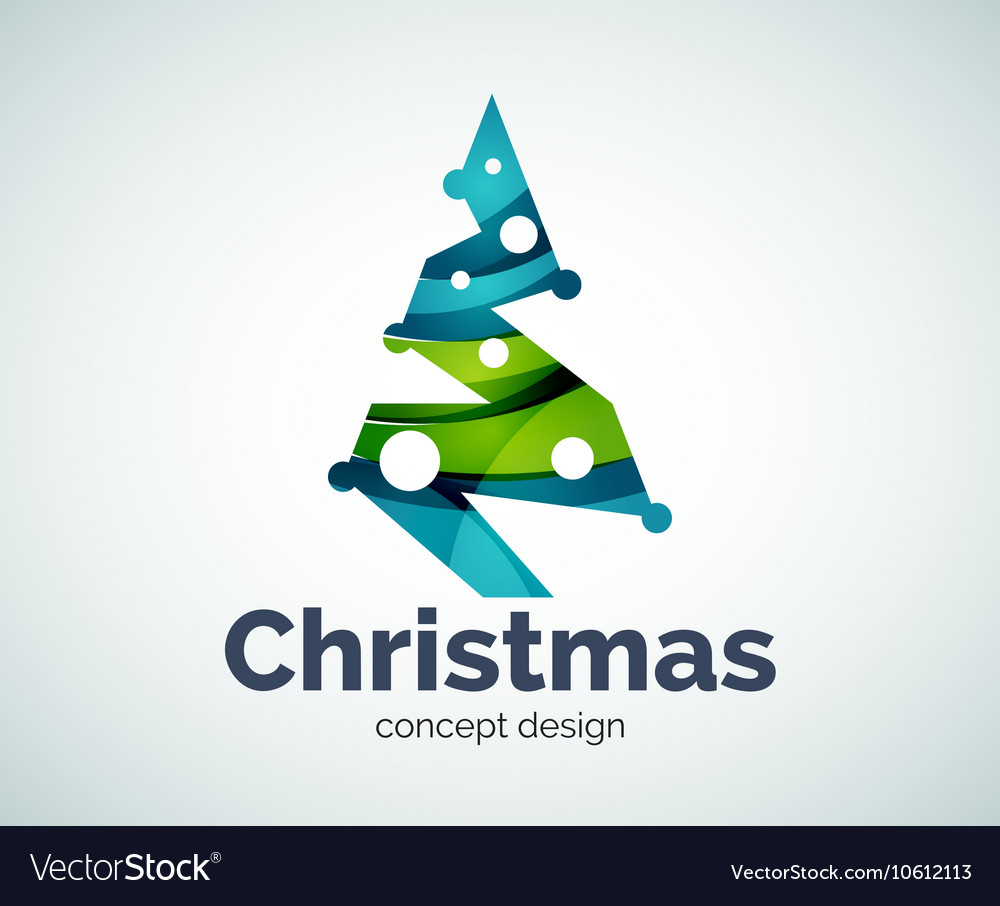 Christmas tree logo template Royalty Free Vector Image