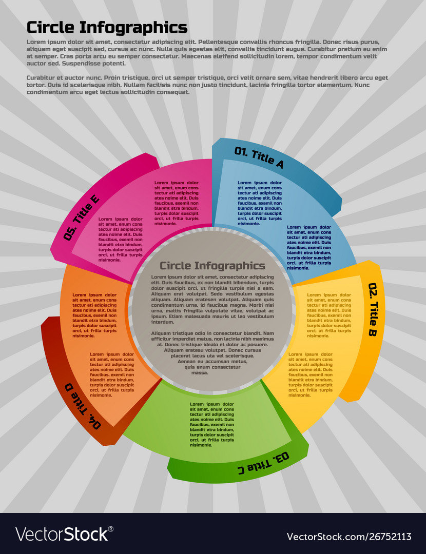 Circular infographic design template Royalty Free Vector