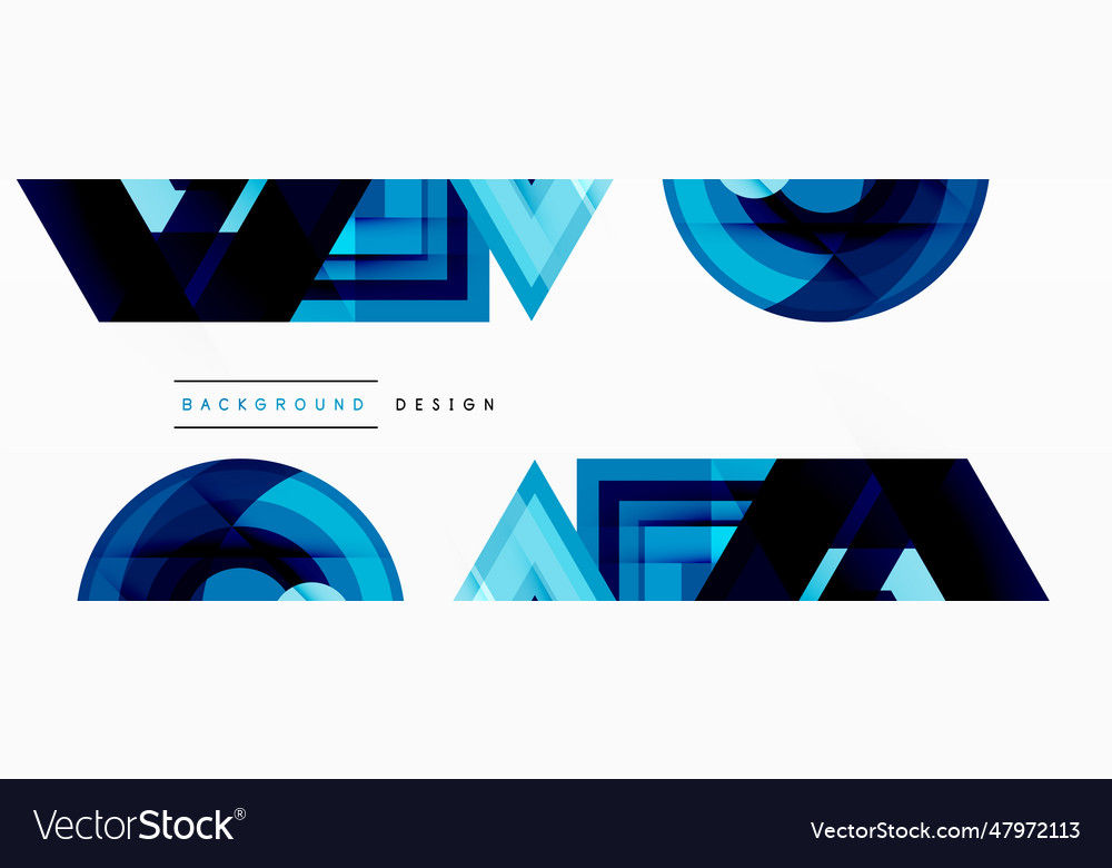 Geometric shapes design with dynamic shadow Vector Image