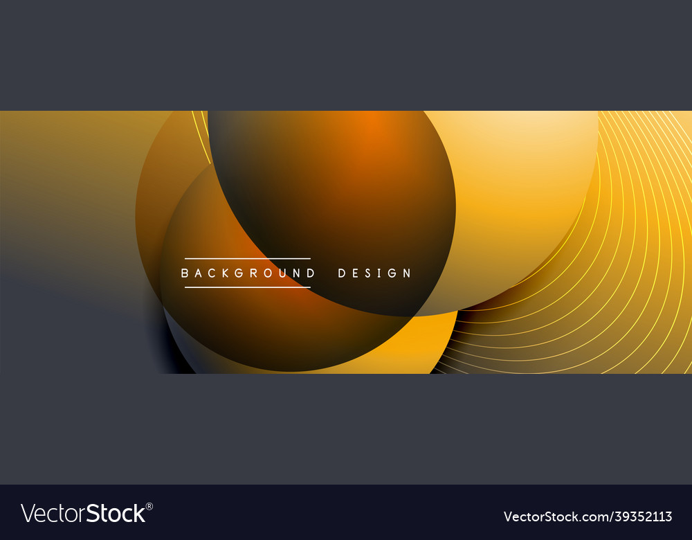 Gradient circles with shadows techno Royalty Free Vector
