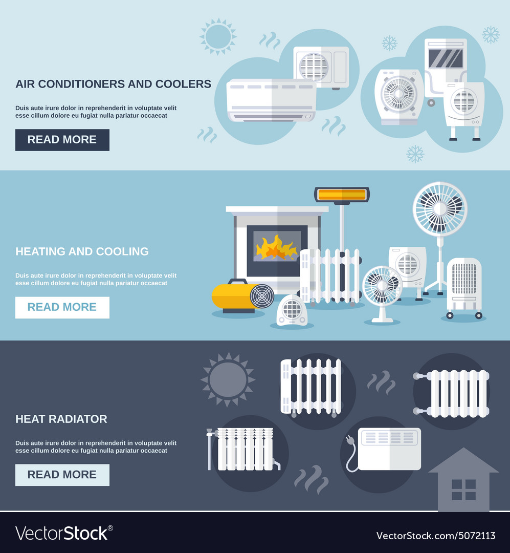 Heating and cooling banner Royalty Free Vector Image