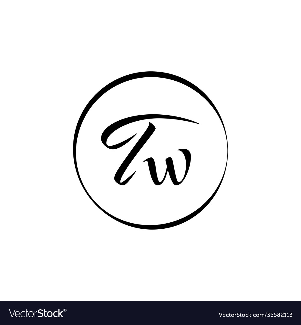 Initial tw letter logo design template abstract Vector Image