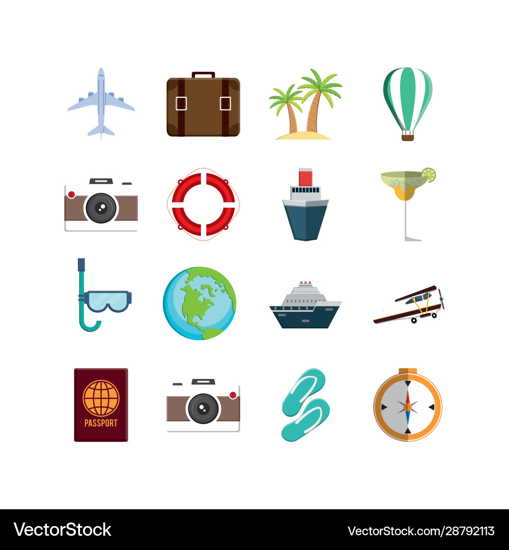 Isolated travel and airport icon set design Vector Image