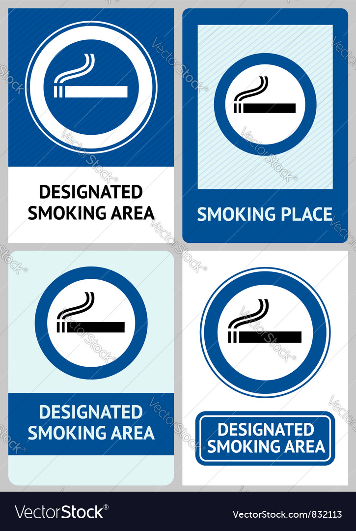 Label set smoking area Royalty Free Vector Image