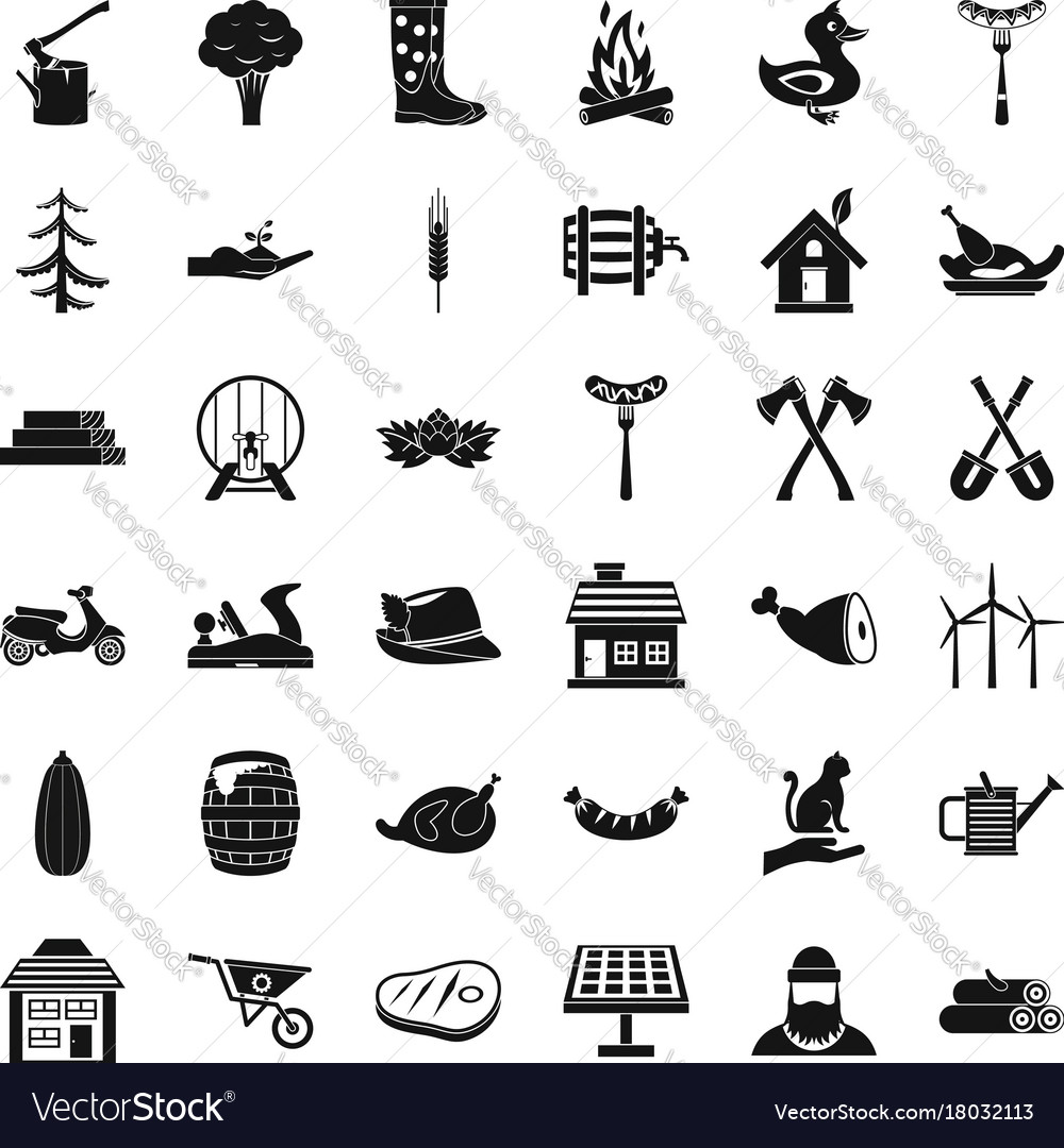 Log icons set simple style Royalty Free Vector Image
