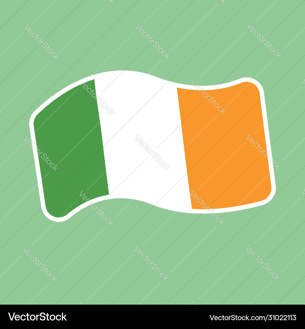 Modern ireland flag on pastel green background Vector Image