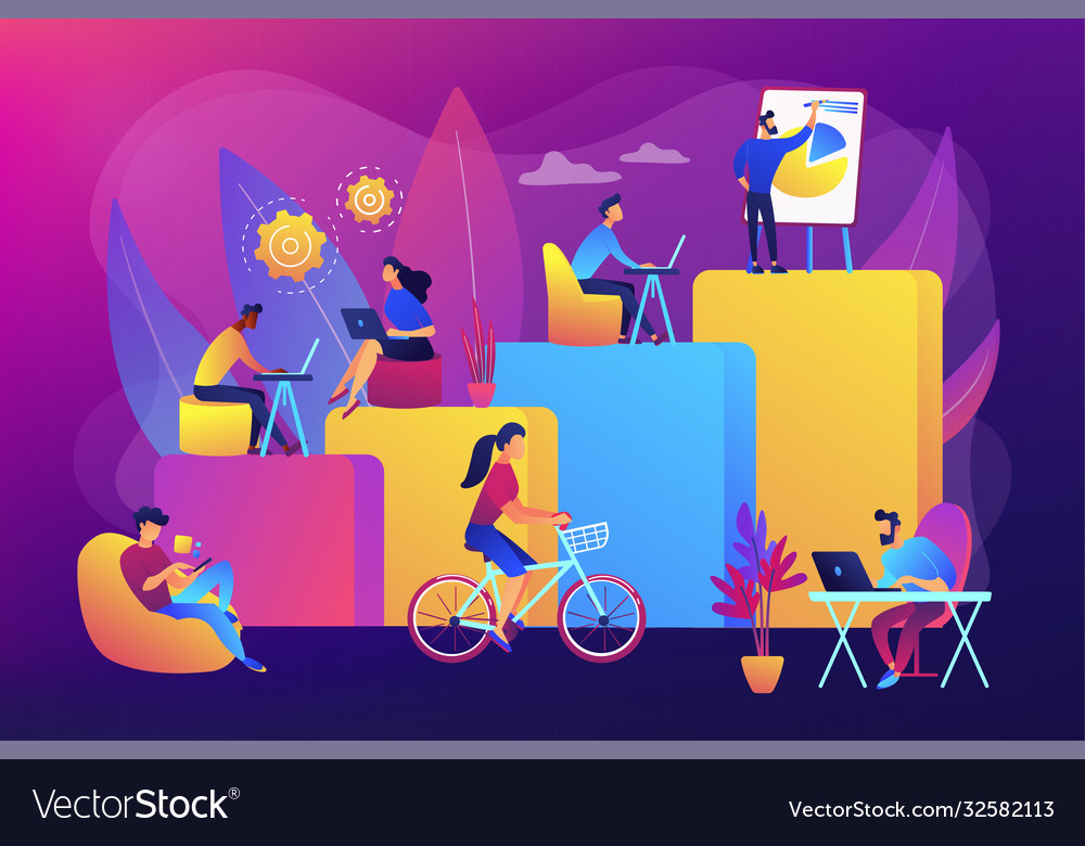 Modern workplace concept Royalty Free Vector Image