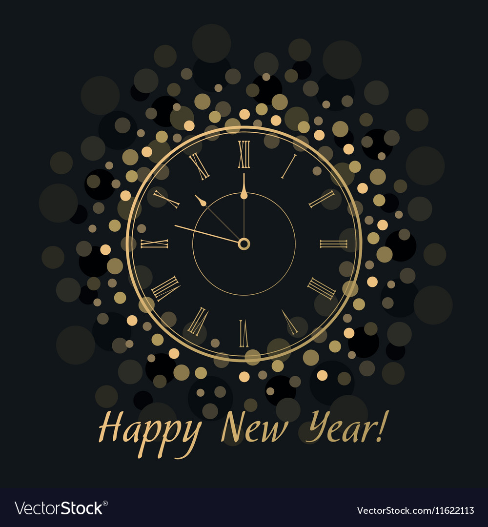 New year clock Royalty Free Vector Image - VectorStock