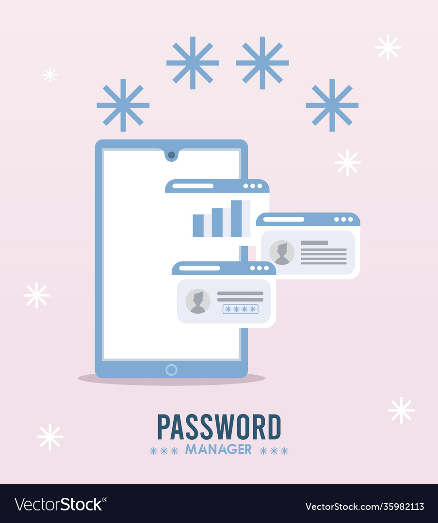 Password manager theme with webpage templates Vector Image