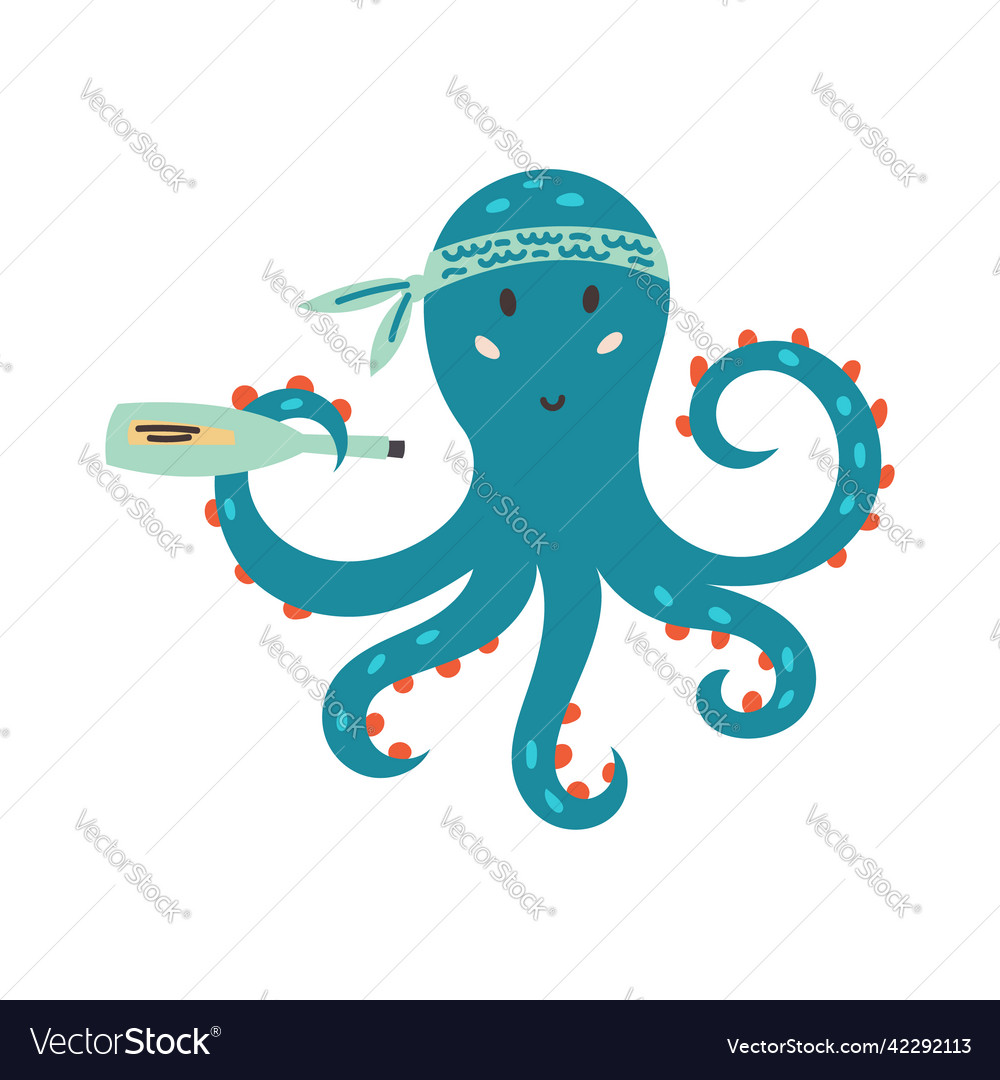 Pirate octopus Royalty Free Vector Image - VectorStock