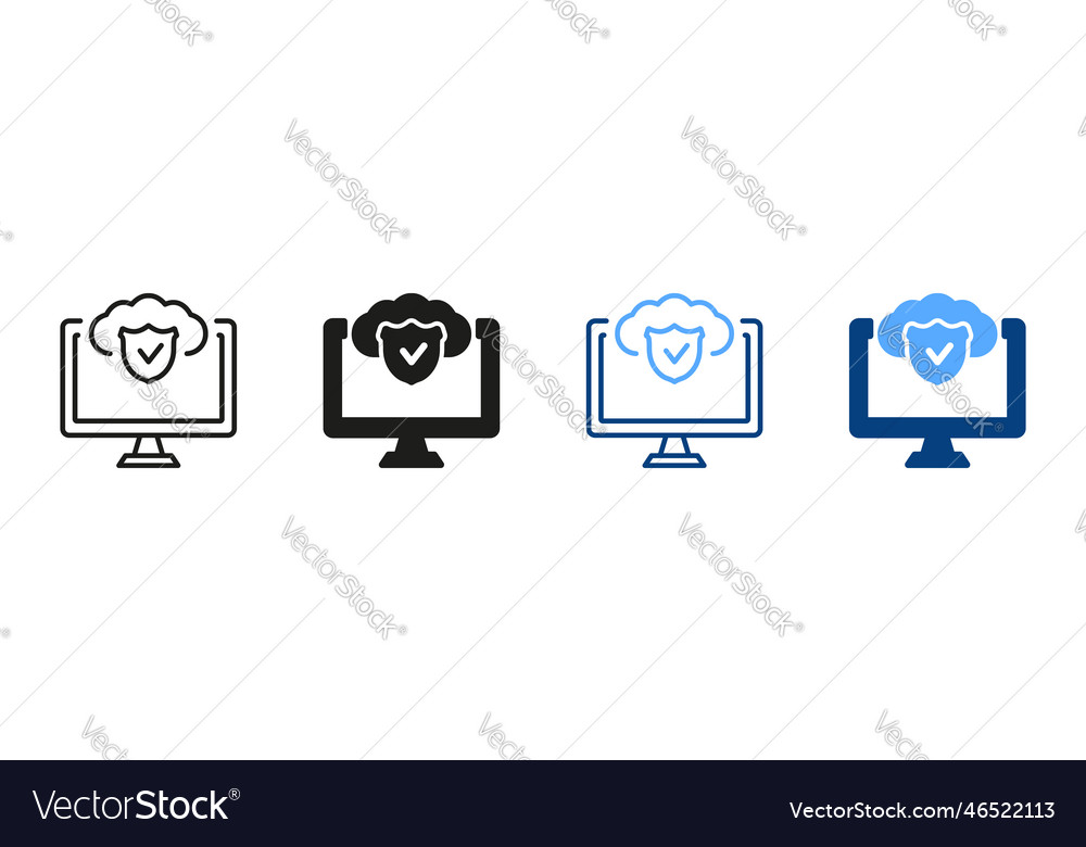 Safety cloud computing pictogram private data Vector Image