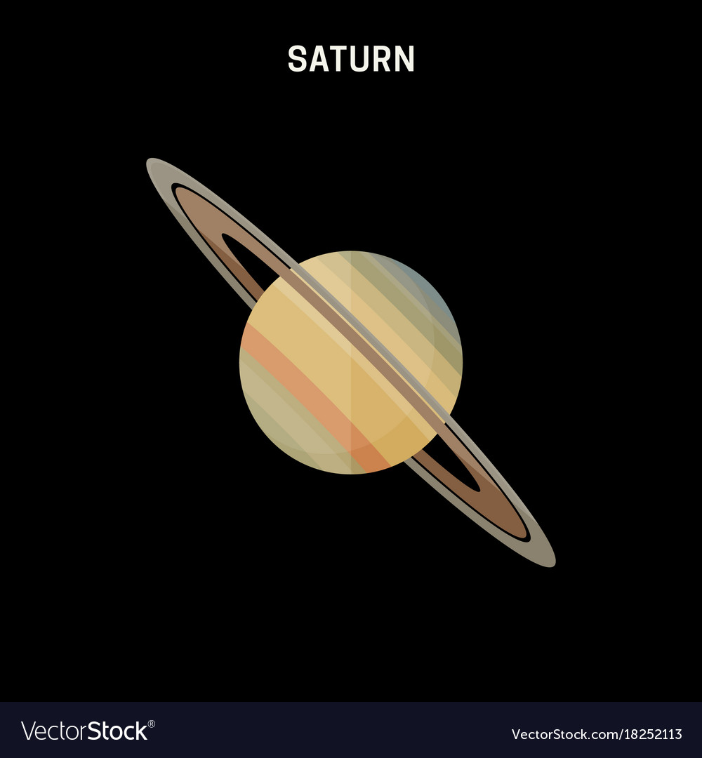 Saturn flat icon Royalty Free Vector Image - VectorStock