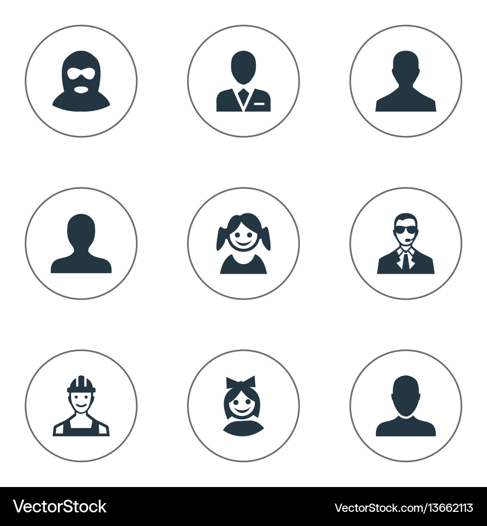 Set of simple member icons Royalty Free Vector Image