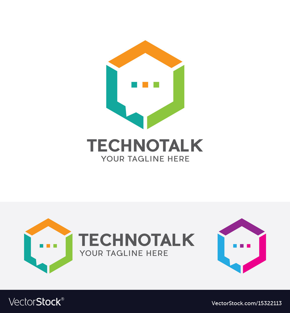 Technology talk logo Royalty Free Vector Image