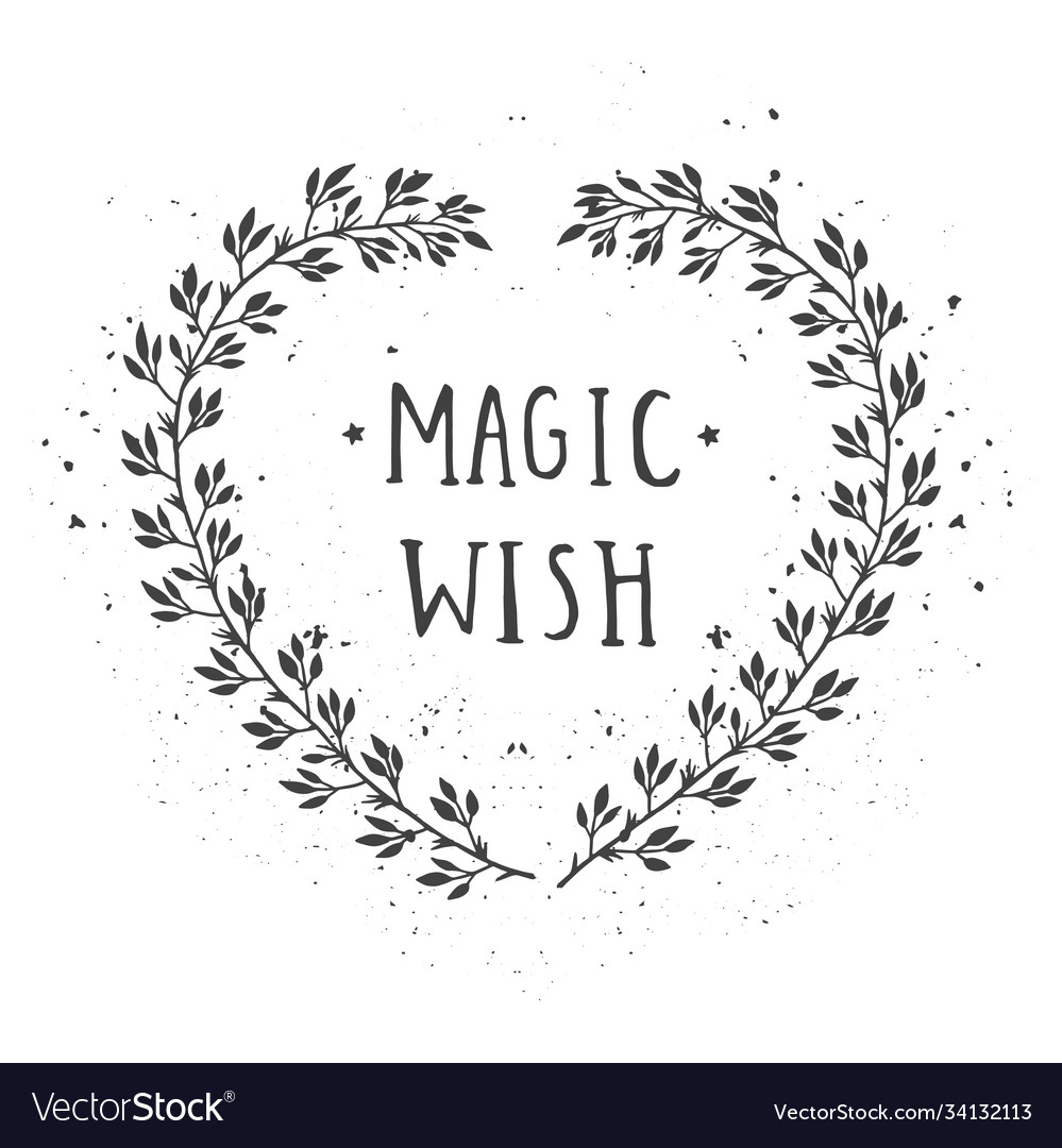 Text magic wish Royalty Free Vector Image - VectorStock