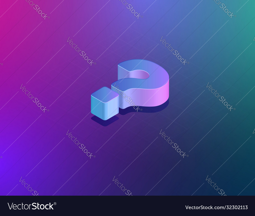 Three dee tech font question mark character Vector Image