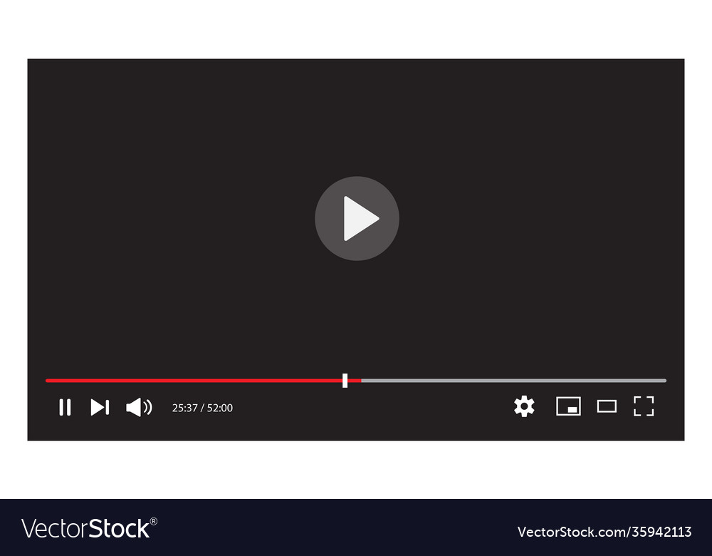 Video player interface Royalty Free Vector Image