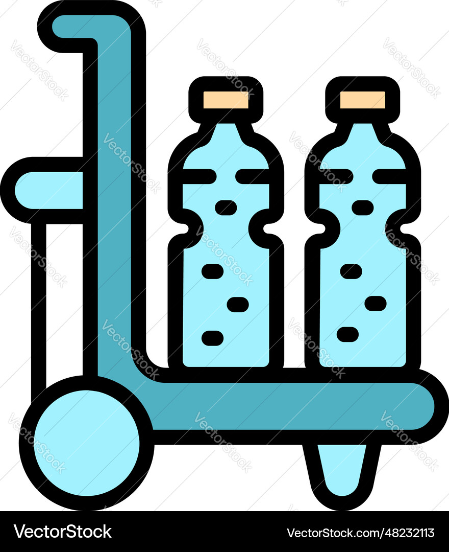 Water bottle cart icon flat Royalty Free Vector Image
