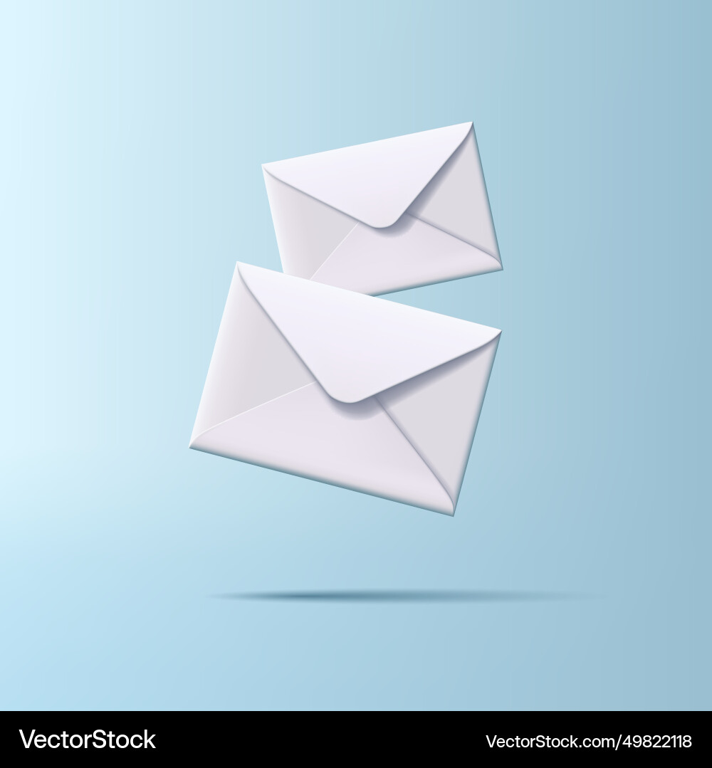 3d envelope icon incoming mail notify newsletter Vector Image