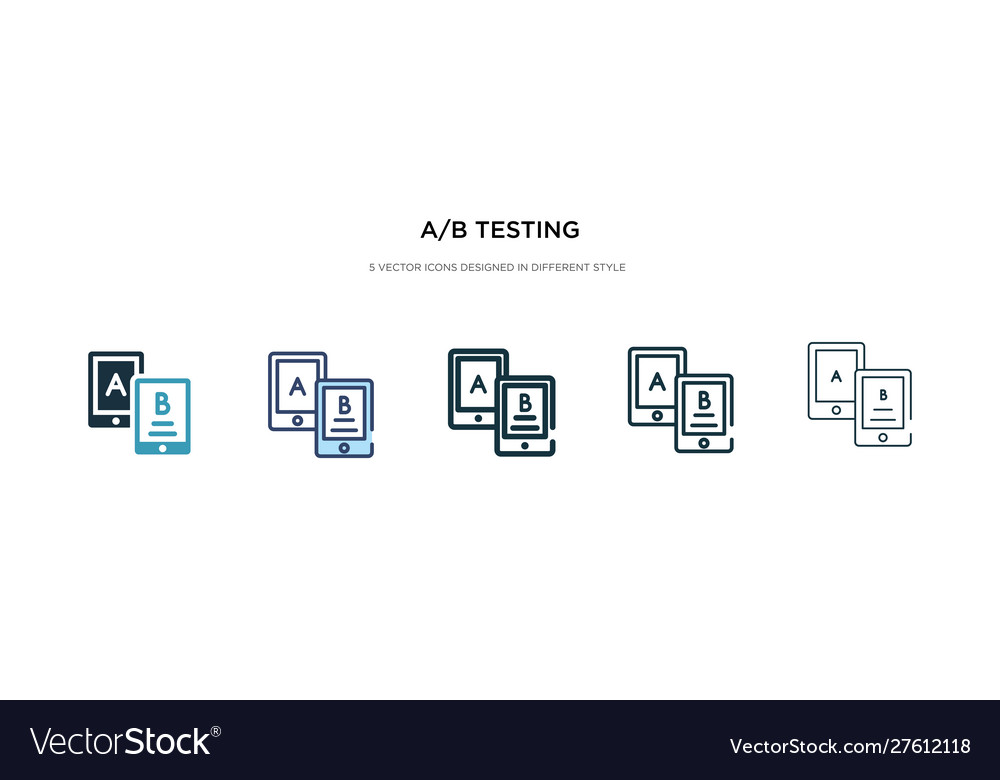 Ab testing icon in different style two colored Vector Image