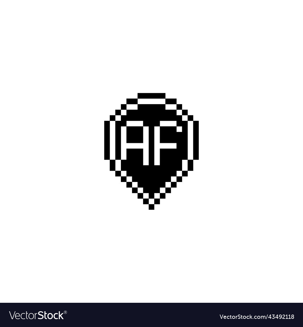 Af pixel art initial logo Royalty Free Vector Image