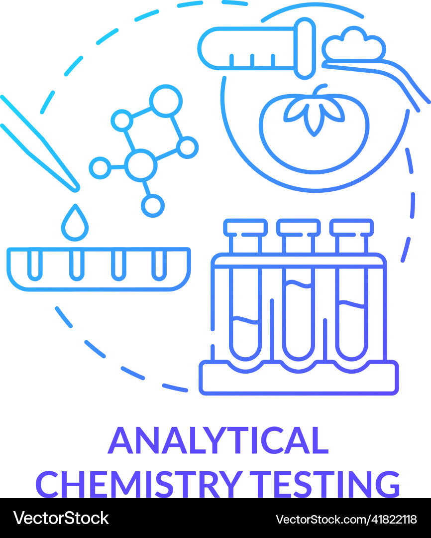 Analytical chemistry testing blue gradient Vector Image
