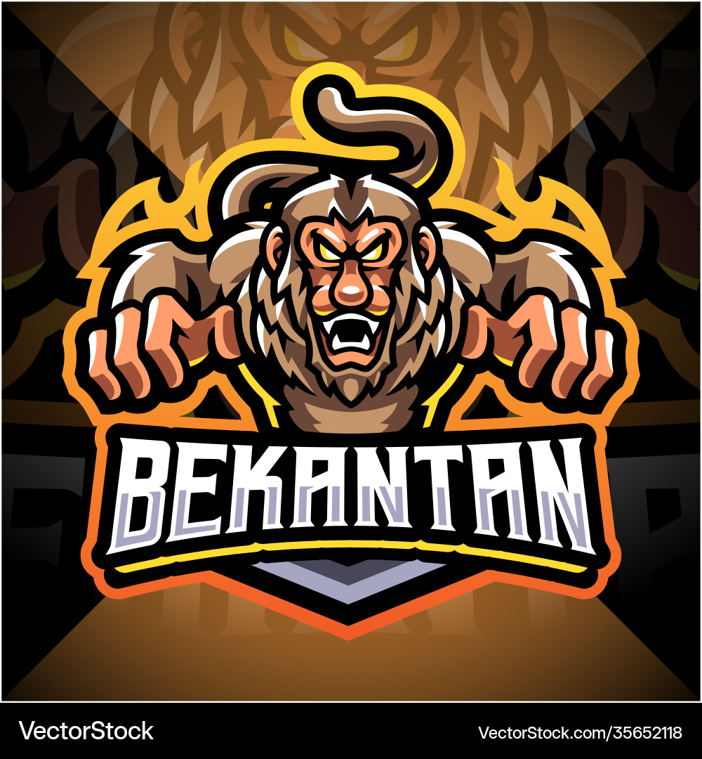 Bekantan esport mascot logo design Royalty Free Vector Image