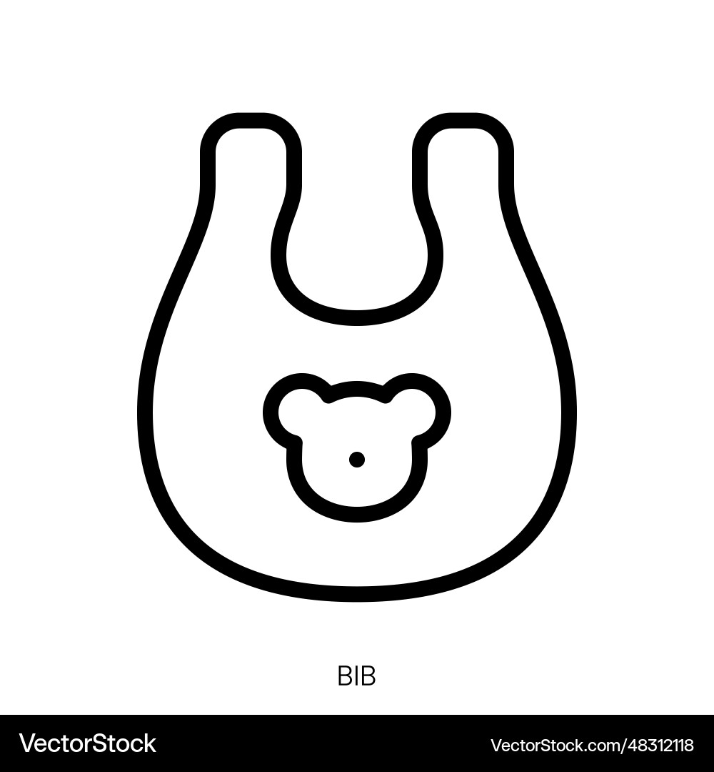 Bib icon line art style design isolated on white Vector Image