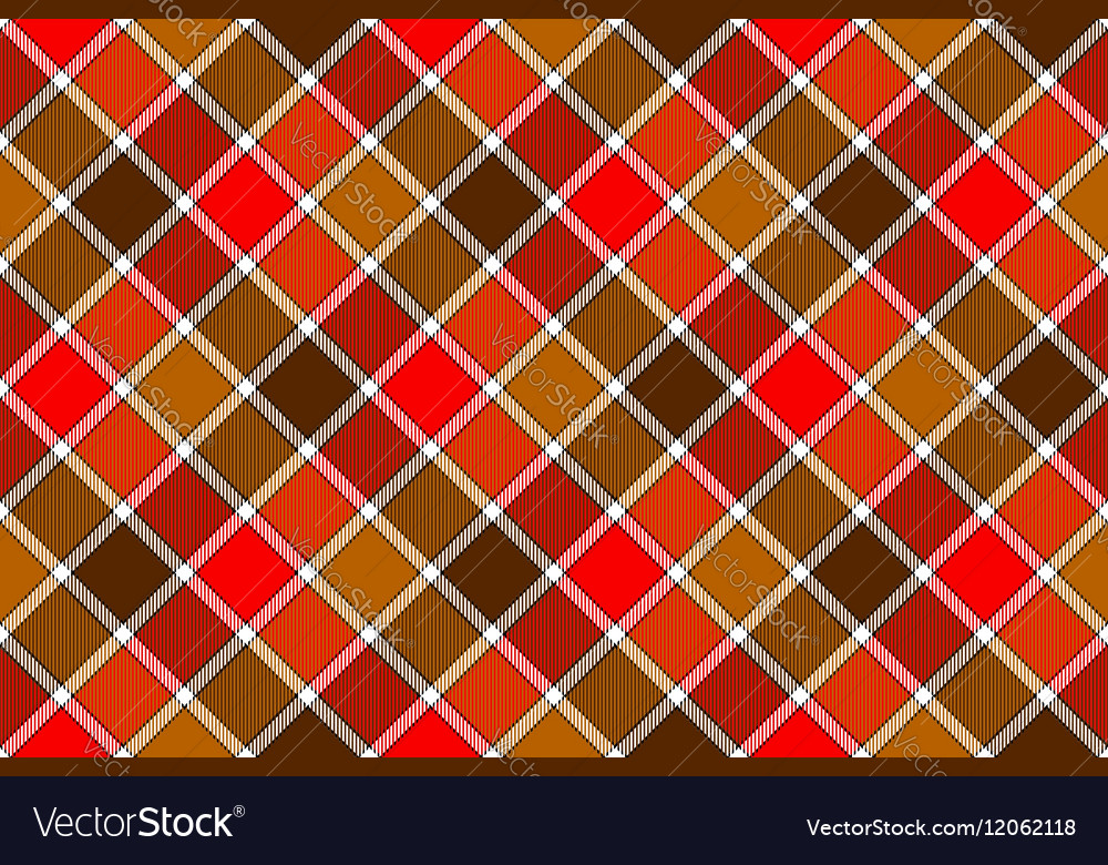Brown red diagonal check seamless pattern Vector Image